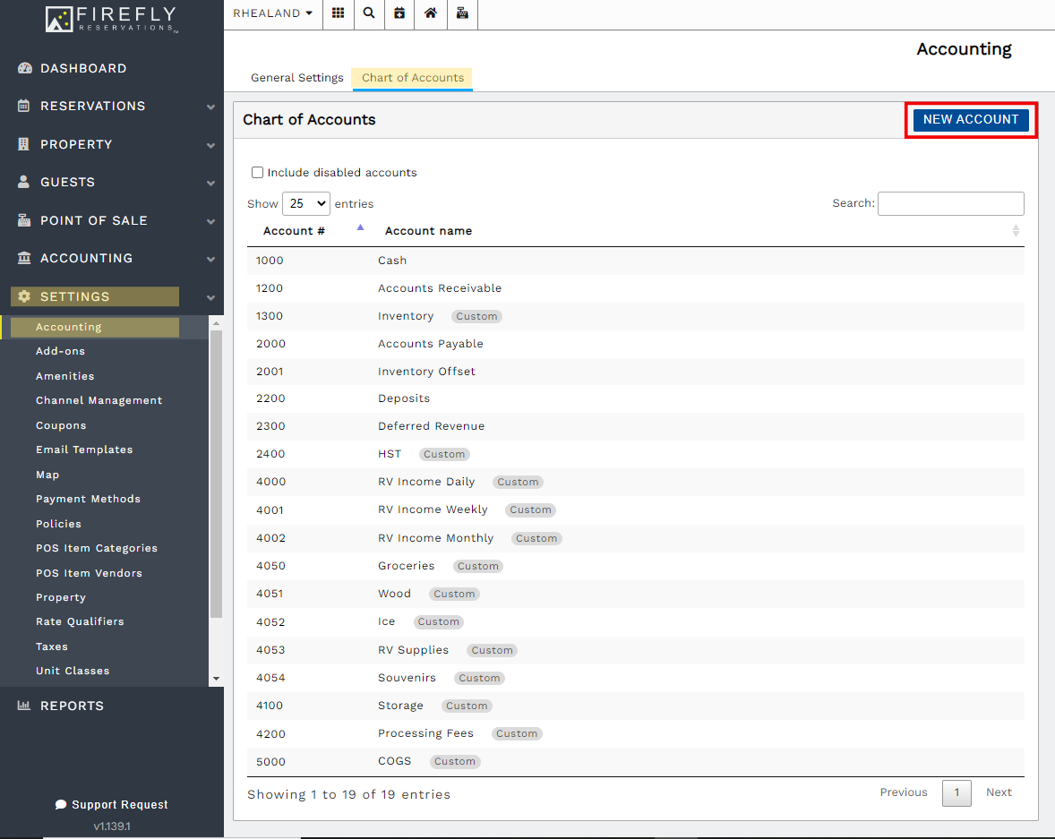 Accounting Setup - Cash Accounting