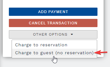 Charge POS Transaction to a Guest (No reservation)