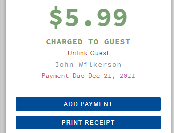 Charge POS Transaction to a Guest (No reservation)