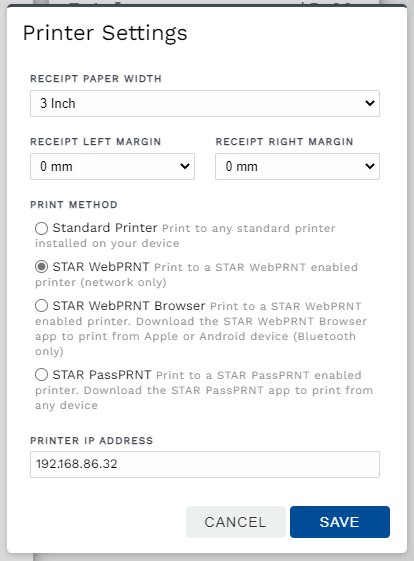 Setting up POS Register Direct Print