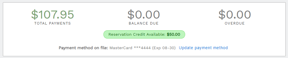 Reservation Credit