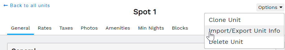 Import or Export Unit Settings