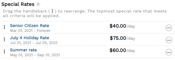 Unit Rates - Set Up and Changes
