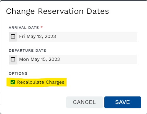 Making Changes to a Reservation