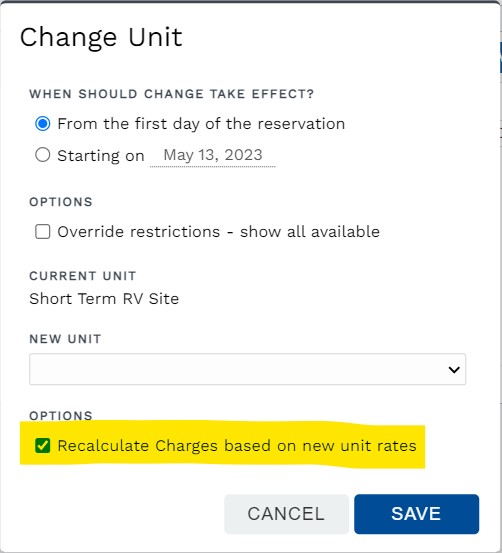 Make Changes to a Reservation