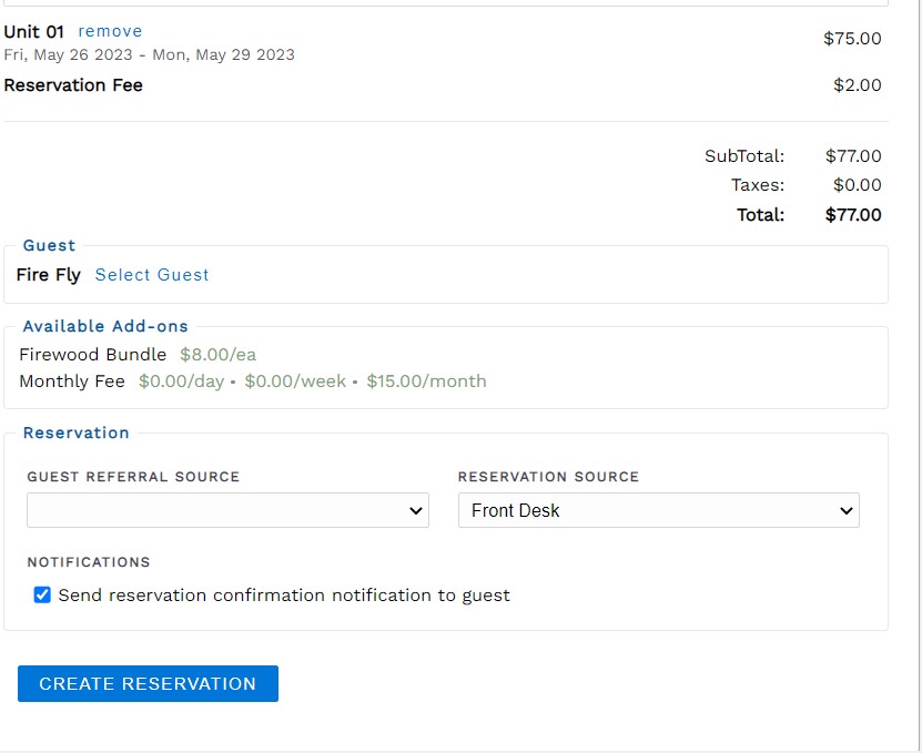 Booking Reservations Internally