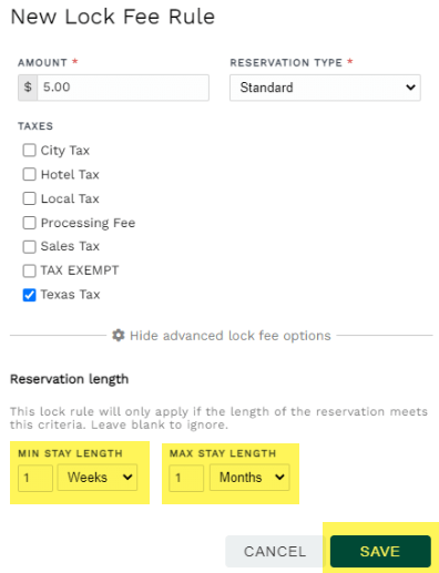 Lock Fees