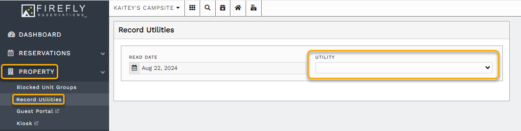 Utility Settings: Setup and Meter Readings