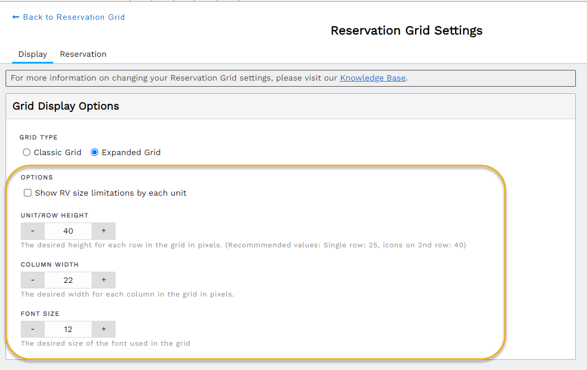 Using the Reservation Grid