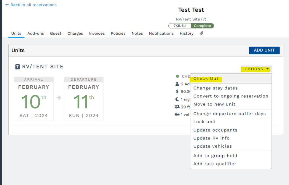 How to Reset a Reservation Check-In Status