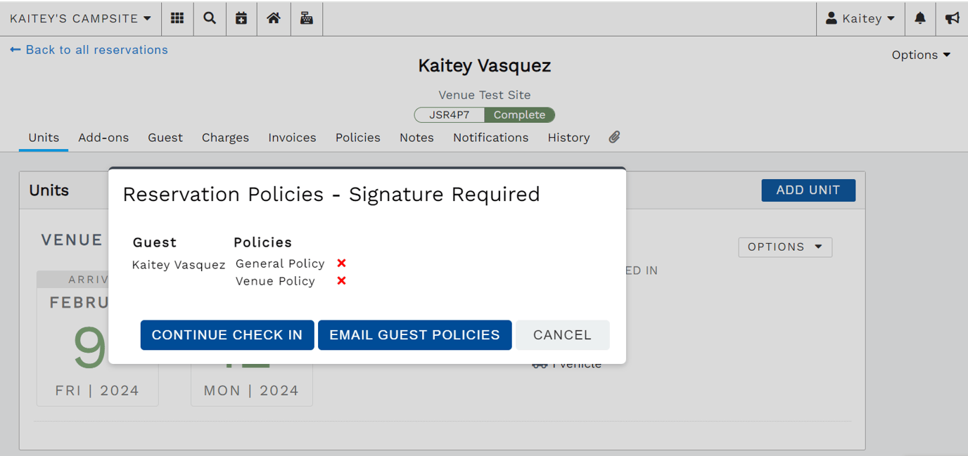How do I send a policy to a guest?