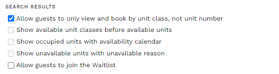 How do I hide unit numbers from guests when they book a reservation?