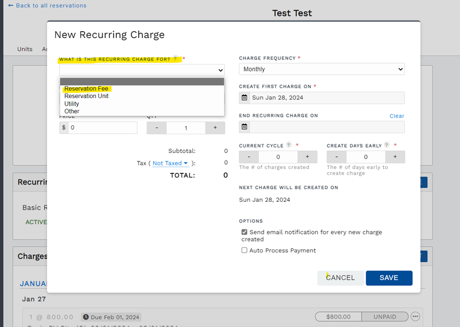 Create and Manage a Recurring Charge