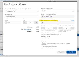 Create and Manage a Recurring Charge