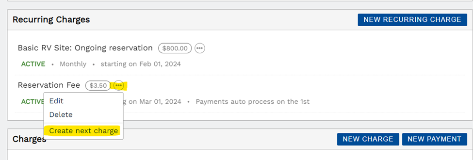 Create and Manage a Recurring Charge