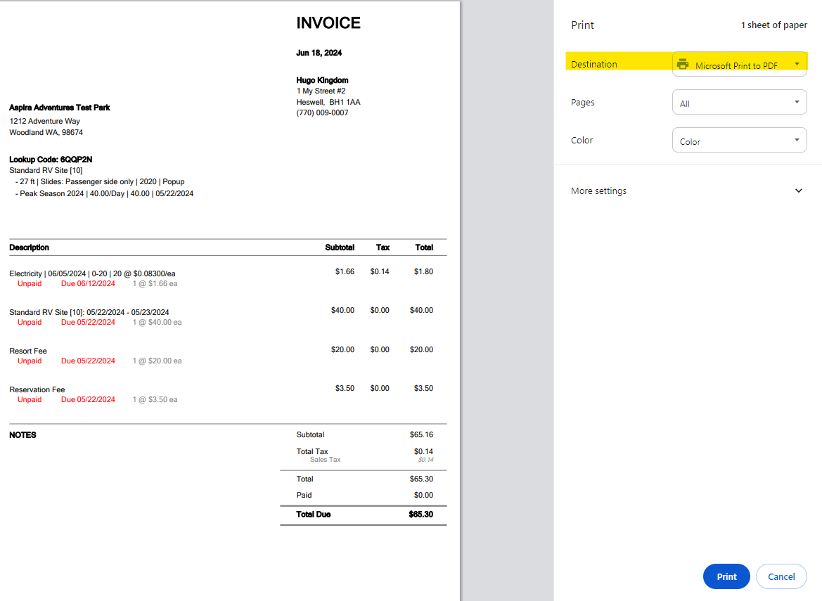 How do I print to my standard office printer?