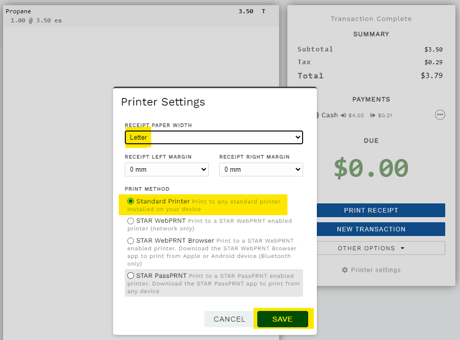 How do I print to my standard office printer?