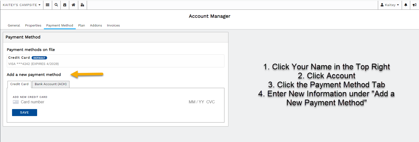 Paying For Your Firefly Account - Adding or Updating Payment ...