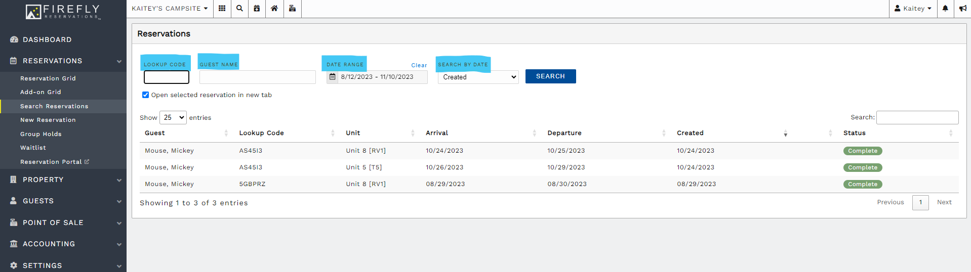 Searching for Reservations