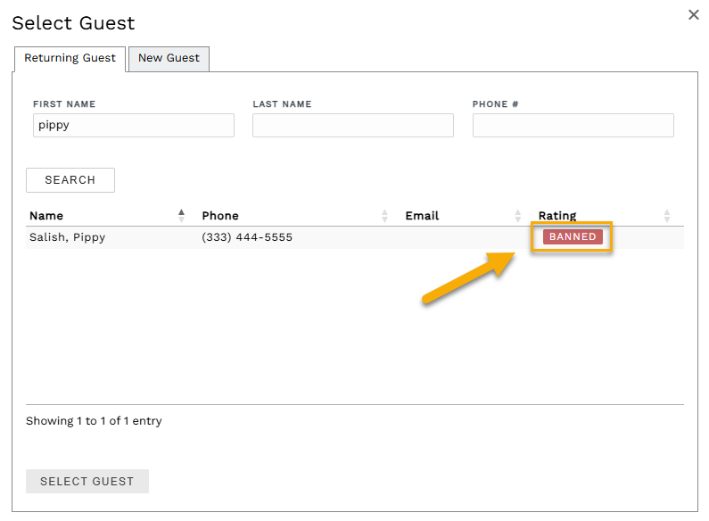 How do I ban a guest in Firefly?