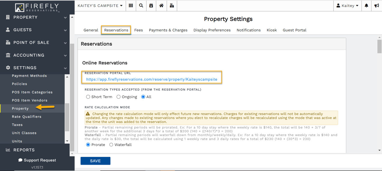 How do I access my Firefly Reservation Portal link?