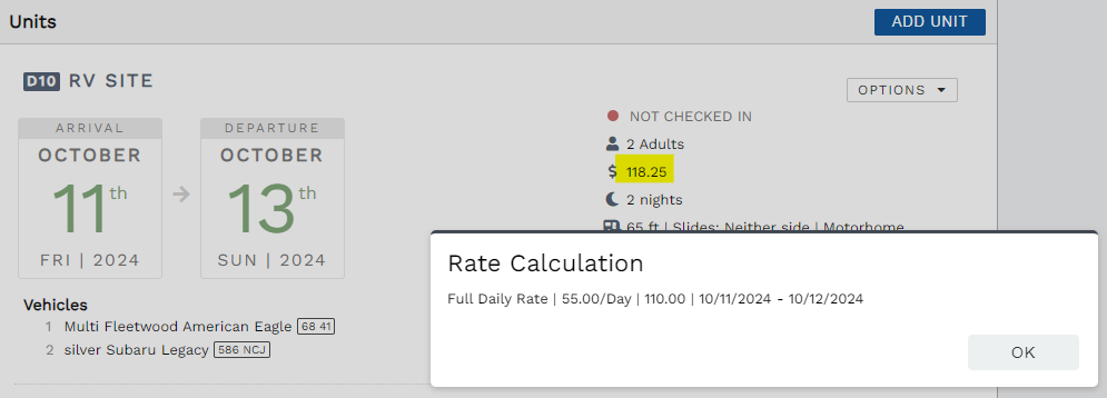 Unit Rates - Set Up and Changes