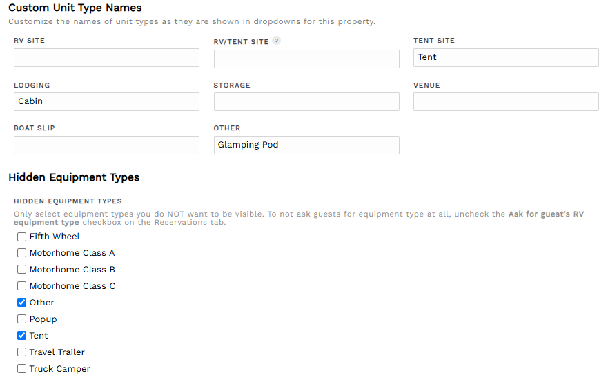 Property Settings